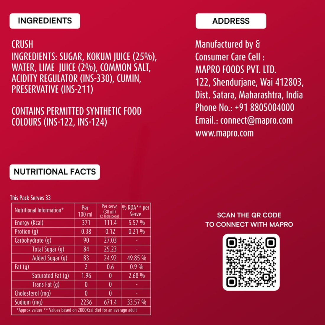 Kokum Fruit Crush – Mapro